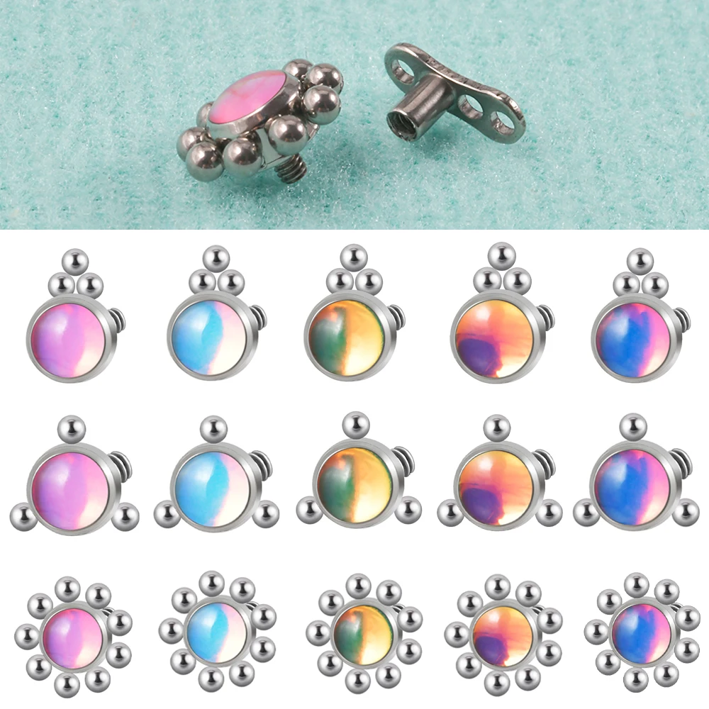 1PC-Stainless-Steel-Dermal-Anchor-Flash-Gem-Micro-Dermal-Anchor-Flower ...