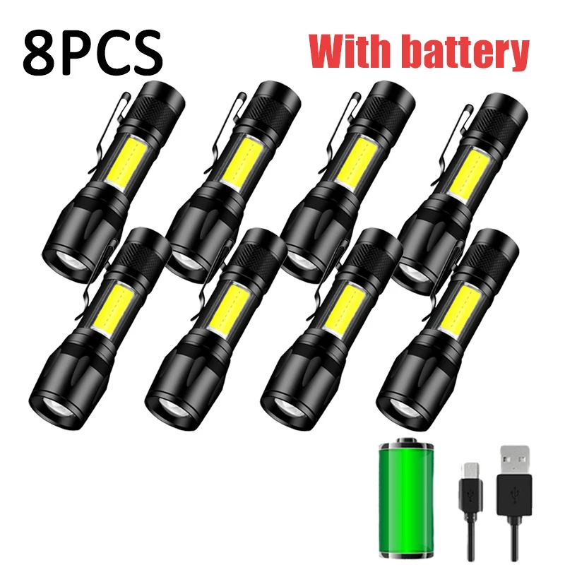 Mini-Torch-LED-Rechargeable-Flashlight-Portable-USB-Charging-Flashlight ...