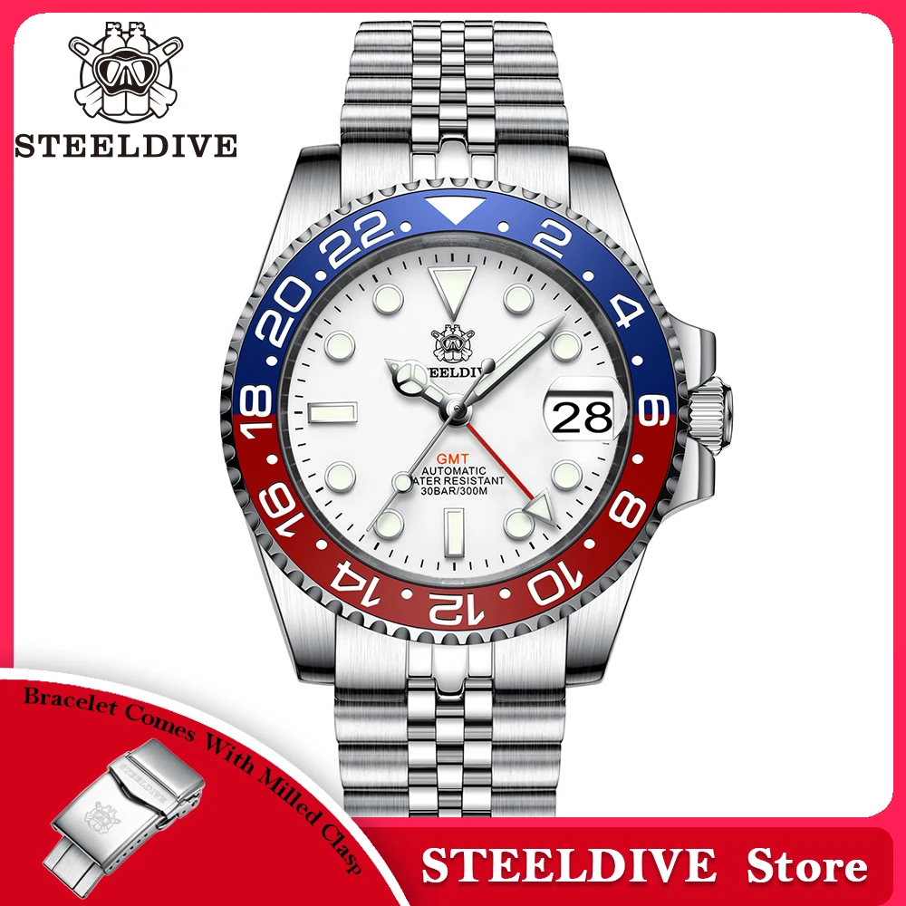 STEELDIVE SD1993 White Dial 60 Clicks Ceramic Bezel 41MM Case Sapphire ...