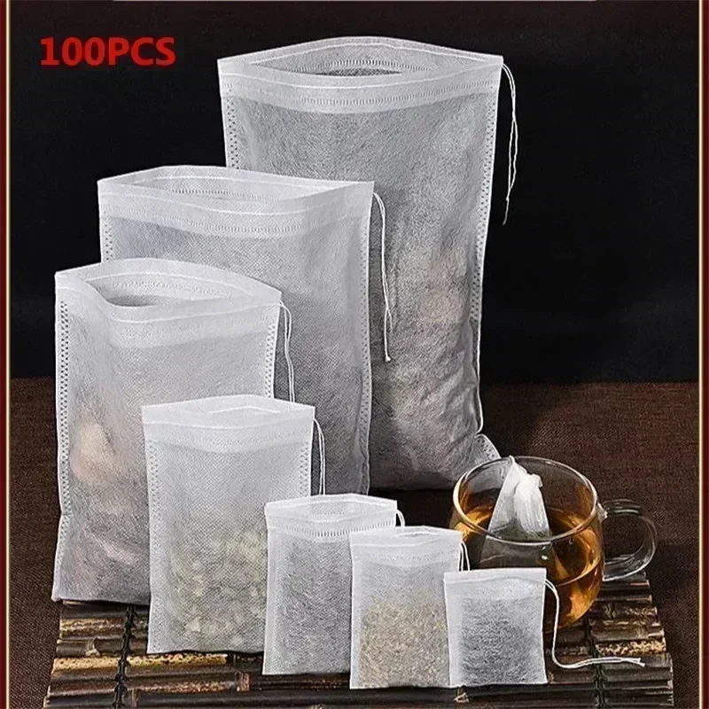 100-200pcs-Disposable-Tea-Filter-Bags-Non-woven-Fabric-Teabags-with ...