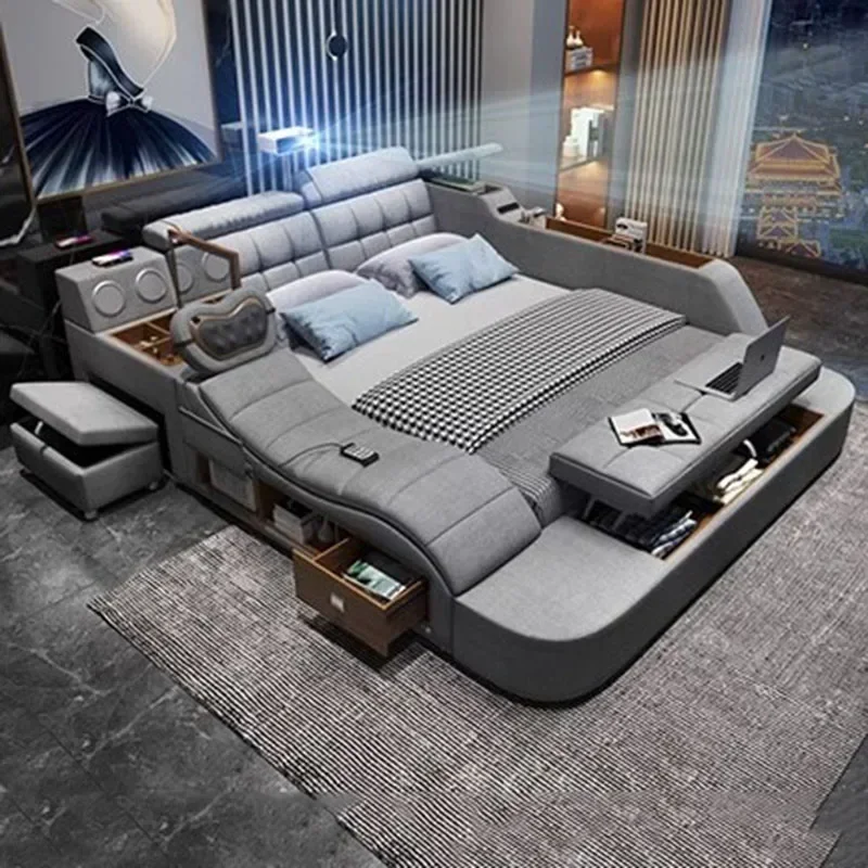 ModernDouble-Bed-Multifonction-Storage-Double-Bed-Luxury-Smart-Lit ...
