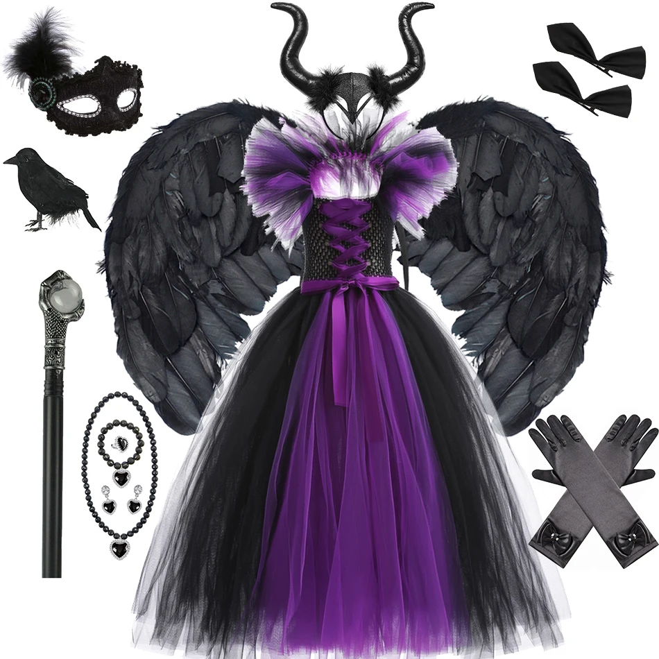 Halloween-Witch-Dress-Girl-Evil-Queen-Cosplay-Costume-Handmade-Knitted ...