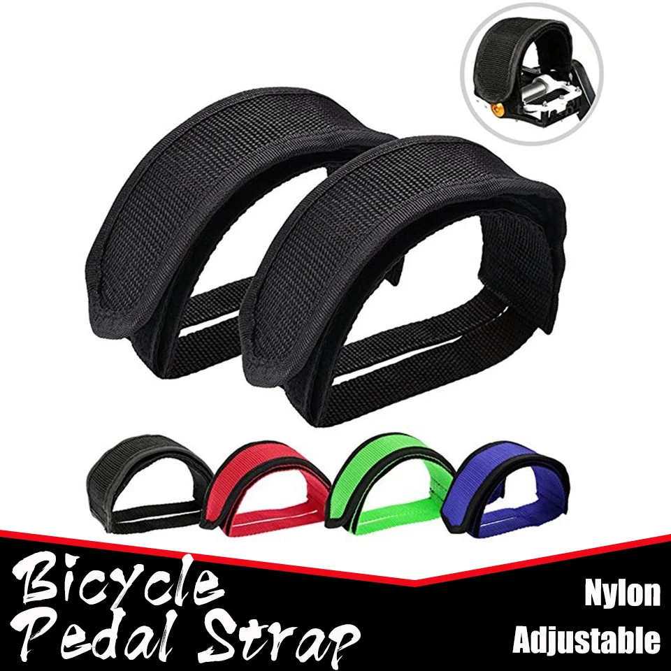1pair Nylon Bicycle Pedal Straps Toe Clip Foot Strap Belt Adhesivel ...