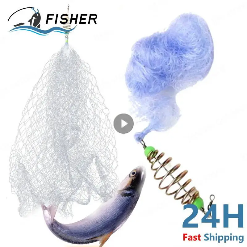 12 Size Fishing Net Trap Mesh Luminous Bead Netting Sea Fish Net Tackle ...