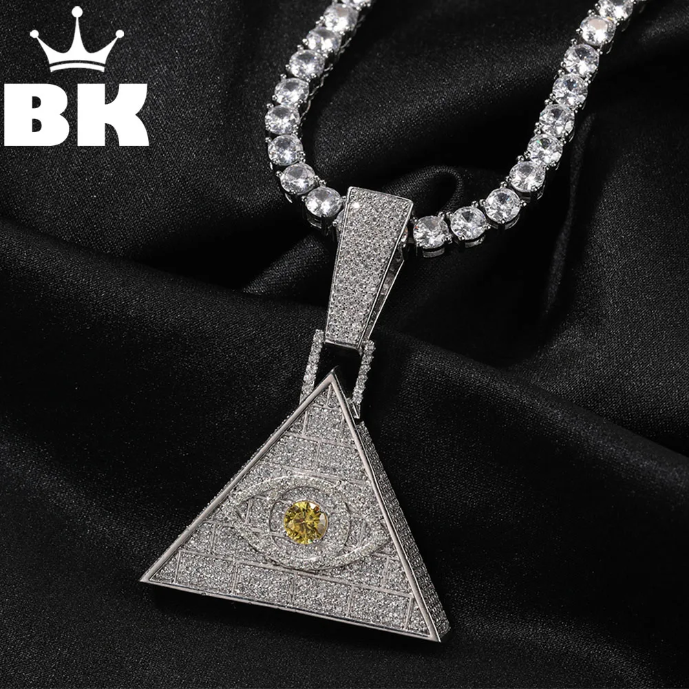 THE-BLING-KING-Pyramid-Horus-Eyes-Pendant-Necklace-Twist-Chain-Micro ...
