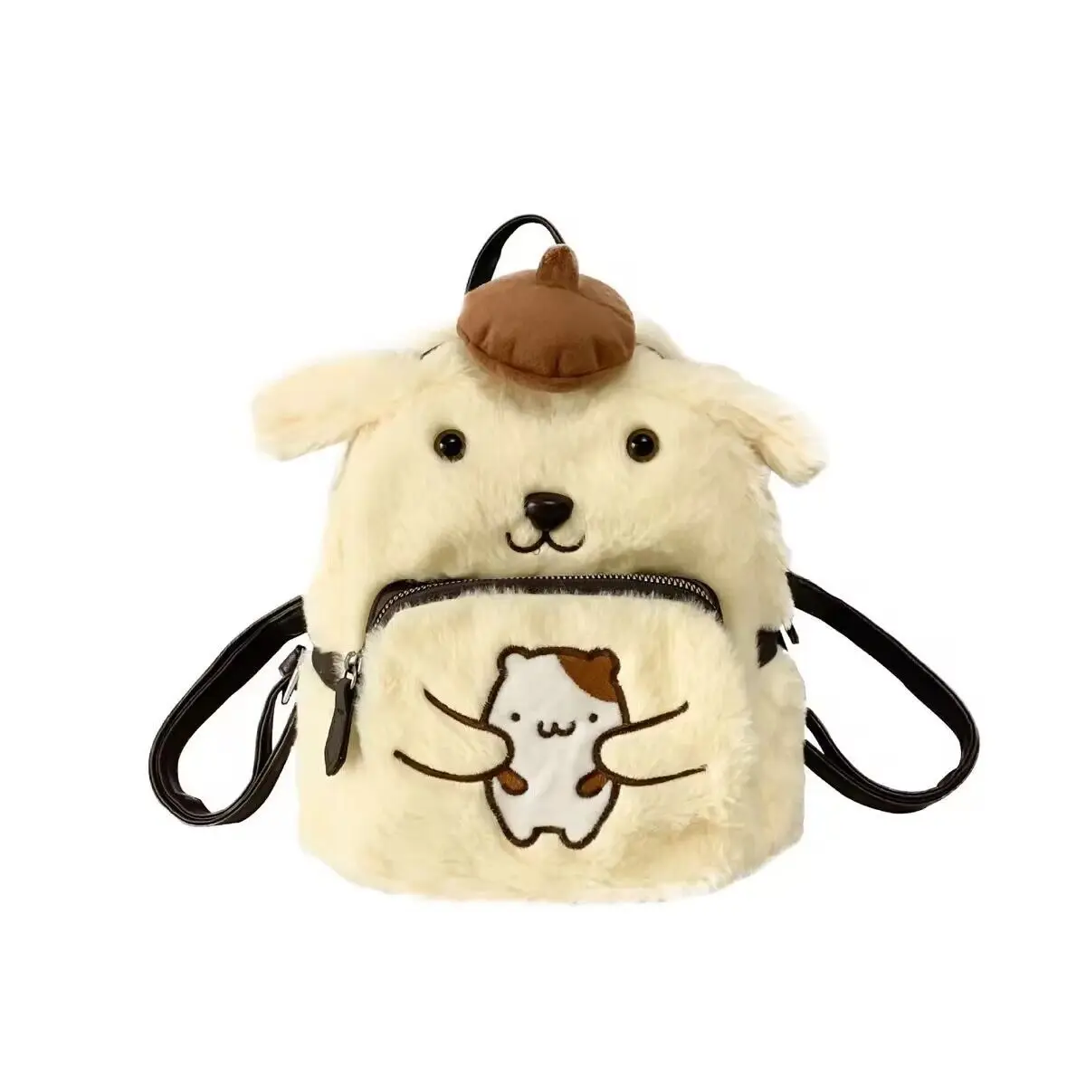 Sanrio Cartoon Pompompurin Shoulder Backpack - KawaiiMerch.com