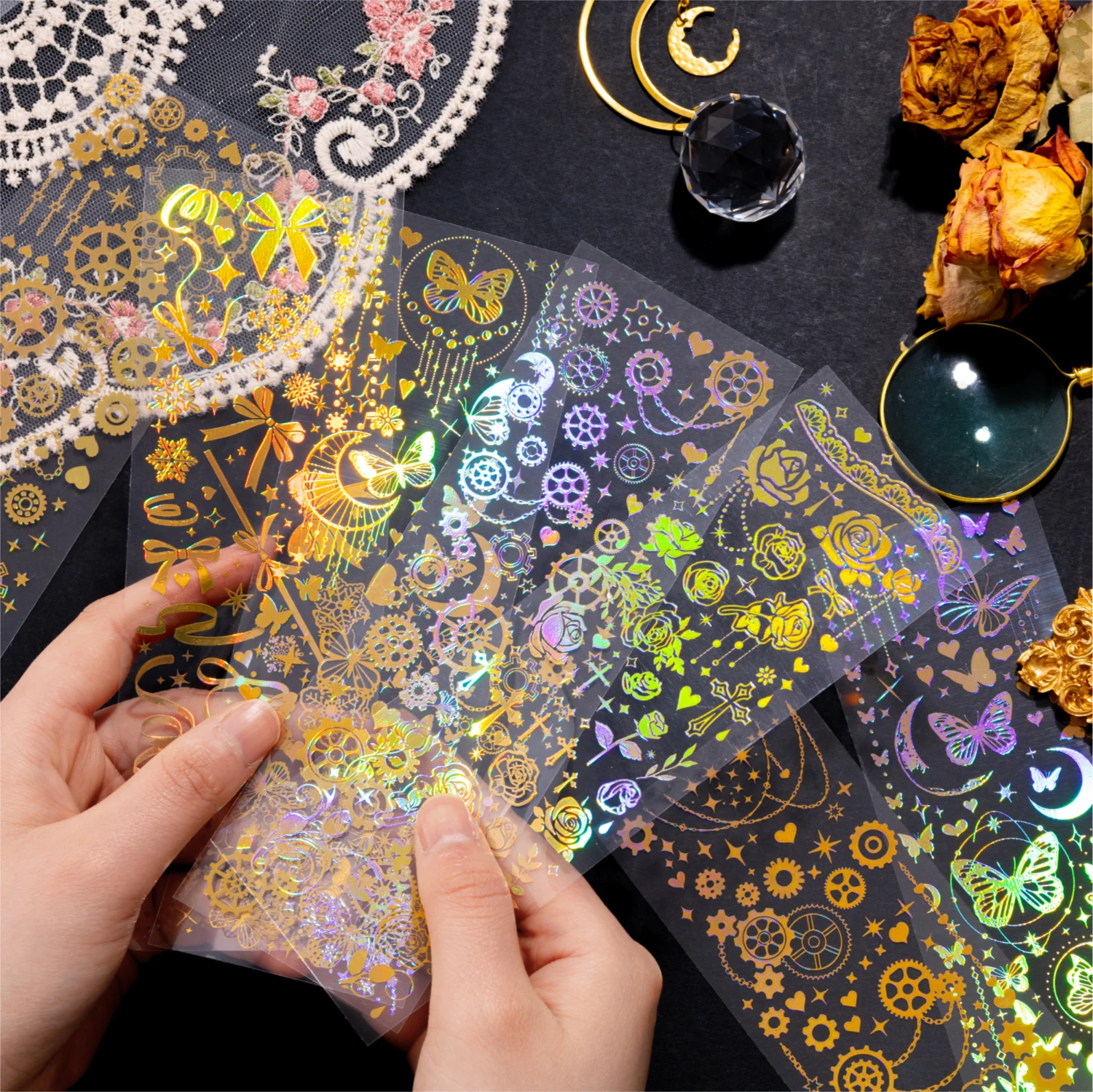 3pcs Waterproof Glittering Laser Cartoon Graffiti Dot Decorative ...
