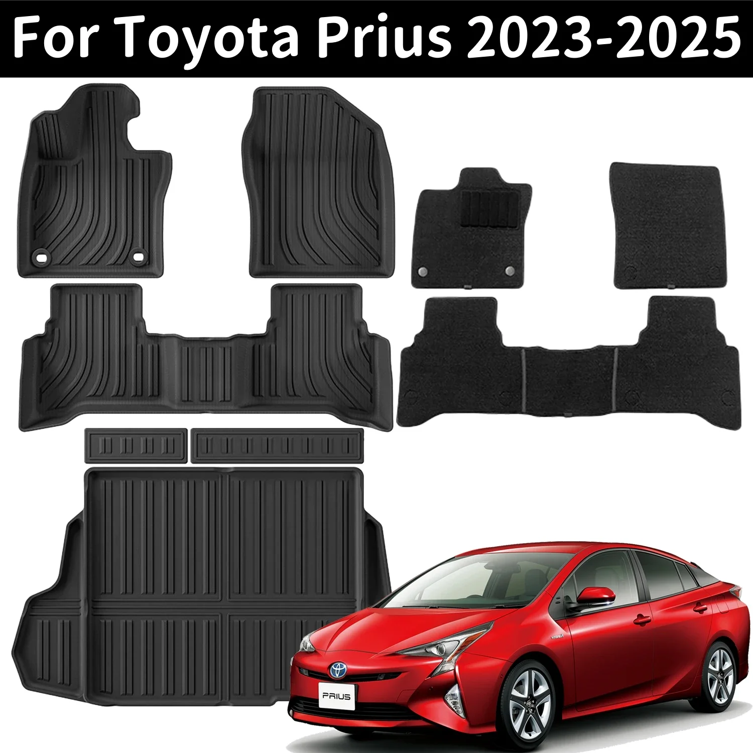For Toyota Prius 2023 2024 2025 TPE Floor Mats & Cargo Liners, All ...
