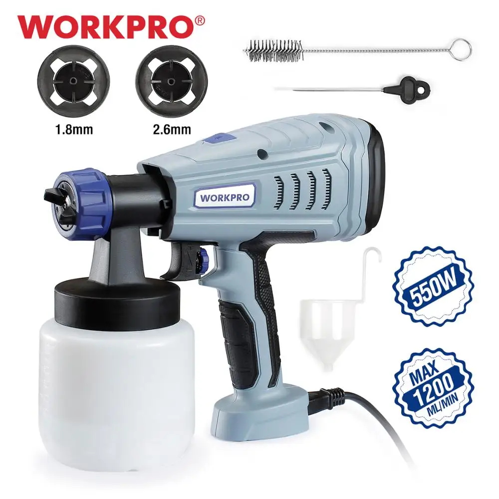 WORKPRO Spray Gun 550W 220V Electric Paint Spray Gun HVLP Household ...