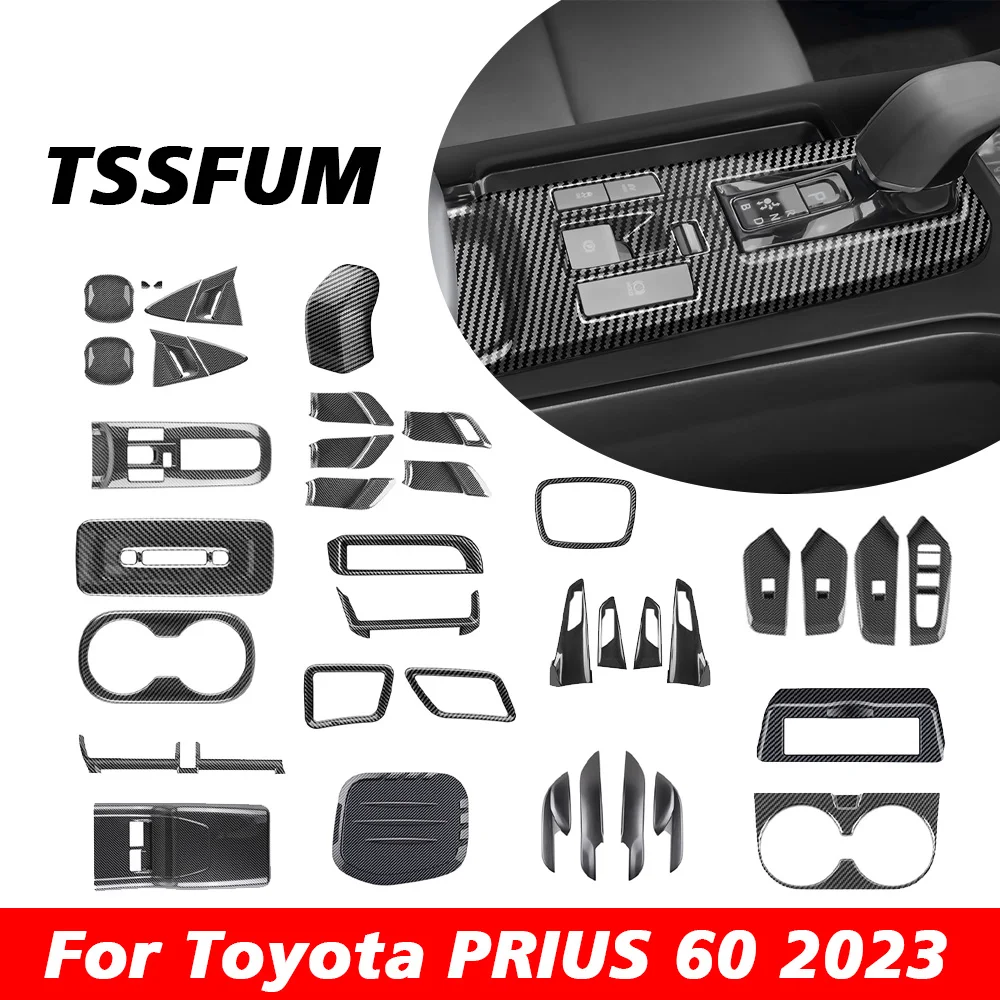 Car-Interior-Carbon-Fiber-Full-Set-Sticker-Control-Gear-Shift-Panel ...