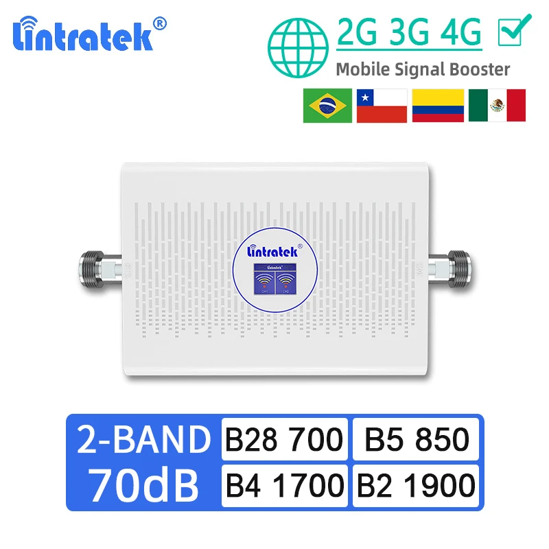 Lintratek 2G 3G 850 4G LTE B28 700 1700 1900 모바일 신호 부스터 리피터 인터넷 70dB ...