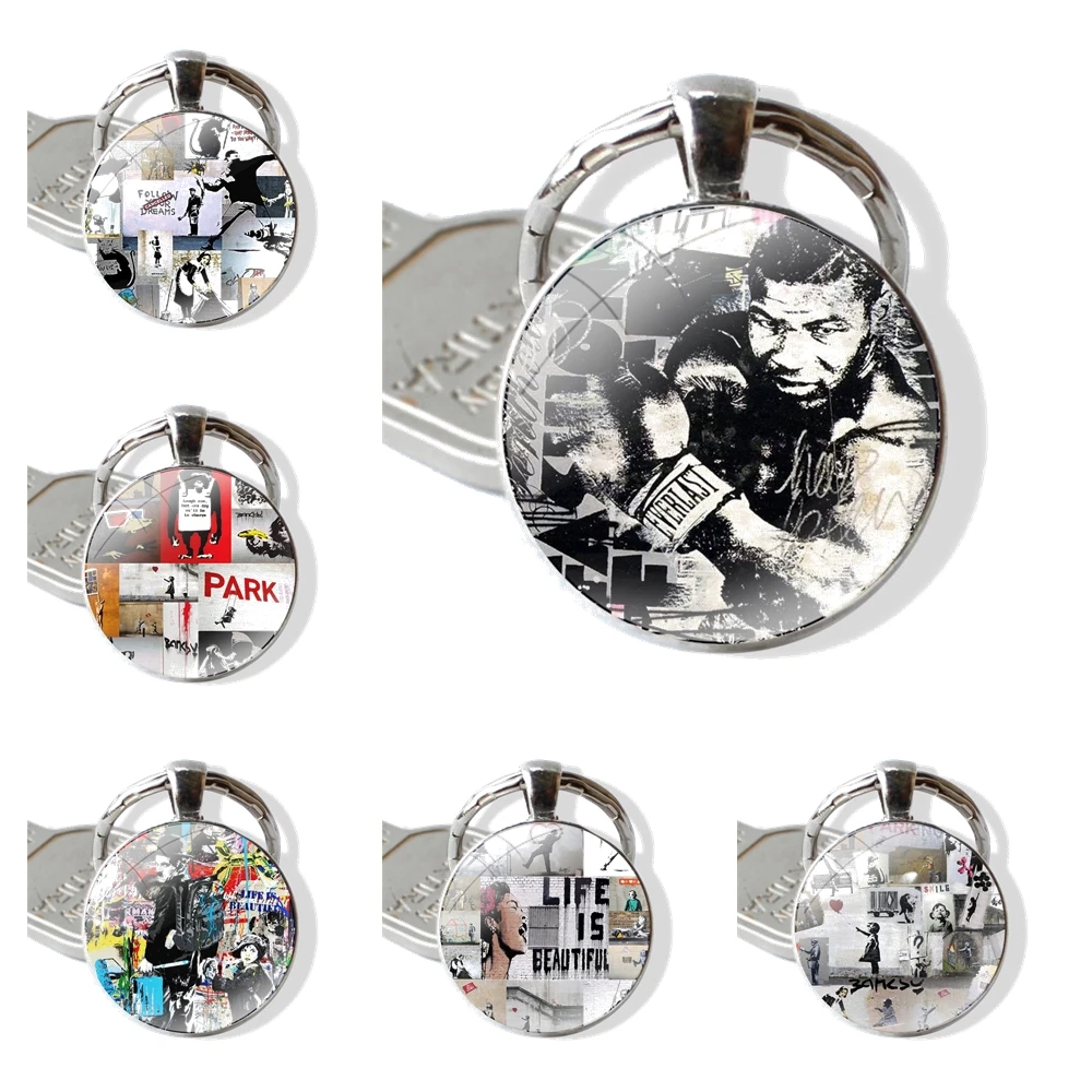 Keychain-Handmade-Glass-Cabochon-Key-Ring-Holder-Pendant-Key-Chains ...