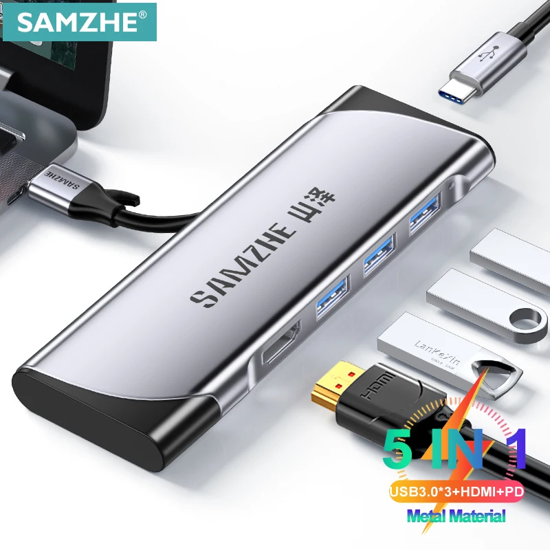 SAMZHE-HUB-USB-3-0-adaptador-PD-de-100W-HDMI-4K-tipo-C-alta-velocidad ...
