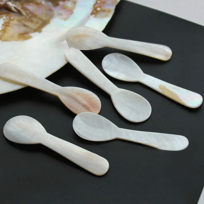 1PC Natural Shell Caviar Spoon Mother of Pearl Seashells Cream Coffee ...