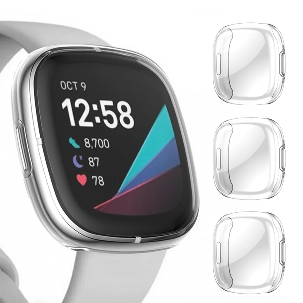 [3 Pack] Full Screen Protector Case for Fitbit Versa 4 3 2 Sense Soft ...