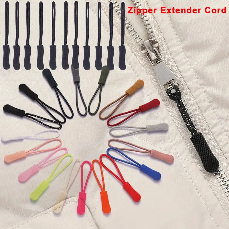 10-50Pcs Nylon Cord Zipper Pull Replacement Tab Tags Zippers Extender ...