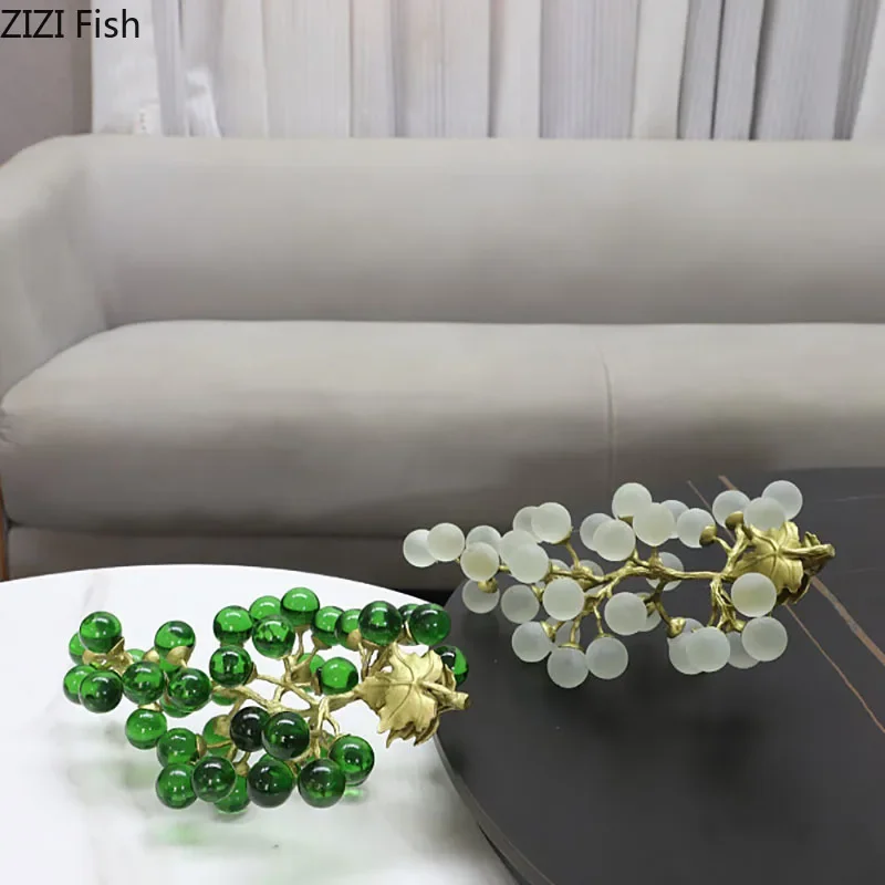 Creative-Crystal-Grapes-Sculpture-Abstract-Artwork-Desk-Decoration ...
