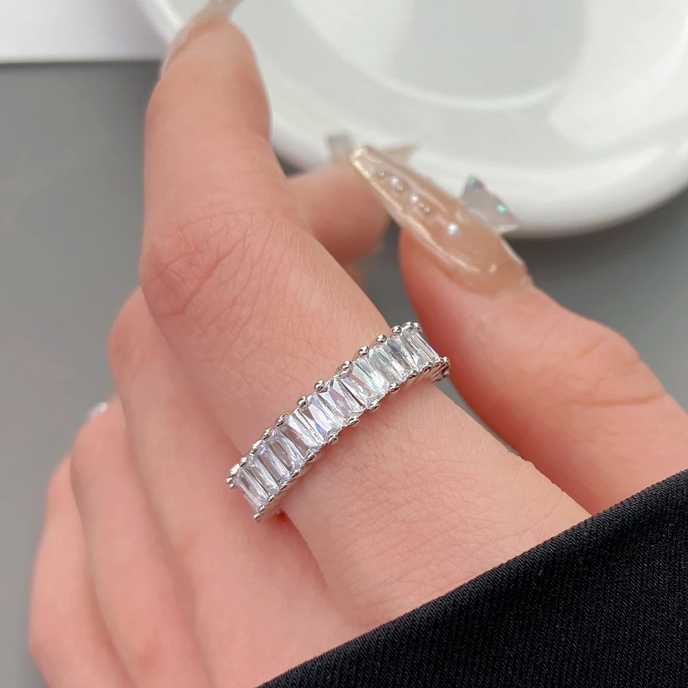 Fashion-Clear-Crystals-Ring-for-Women-Open-Adjustable-Simple-Cold-Wind ...