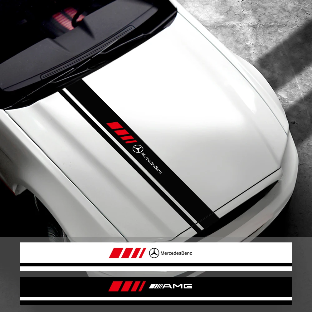 1-pz-Car-Hood-Cover-vinile-Stripe-Badge-Hood-cofano-adesivo-per ...