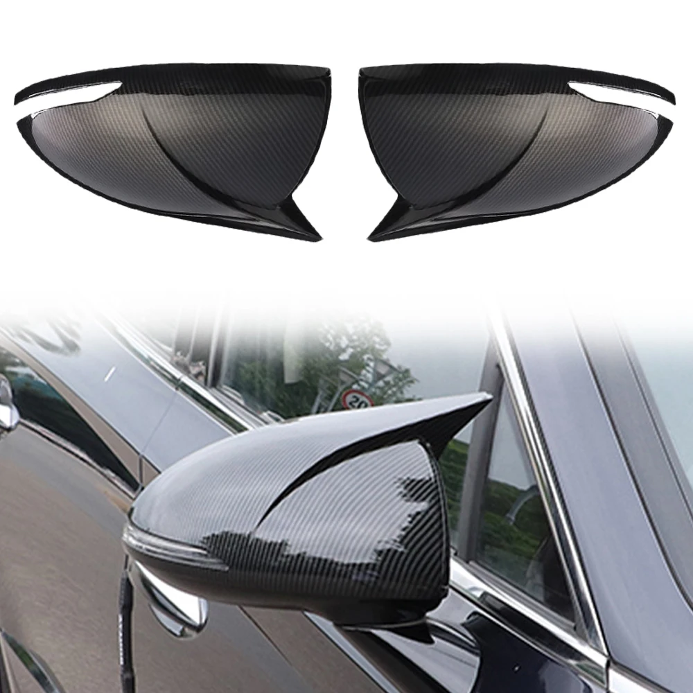 Rearview-Mirror-Cover-Cap-Trim-OX-Horn-Side-Wing-Mirror-Cap-Carbon ...