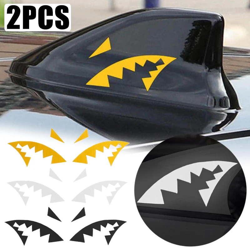 Cartoon-Creative-Shark-Teeth-Car-Stickers-Night-Reflective-Waterproof ...
