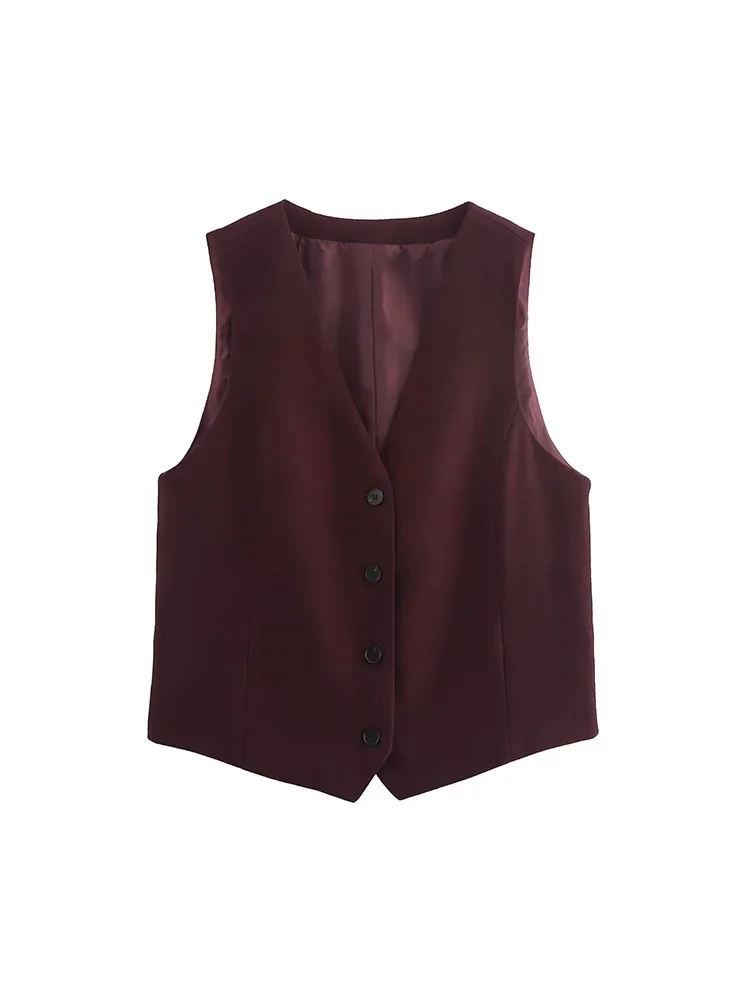 Willshela-Women-Fashion-Wine-Red-Single-Breasted-Waistcoats-Vest ...