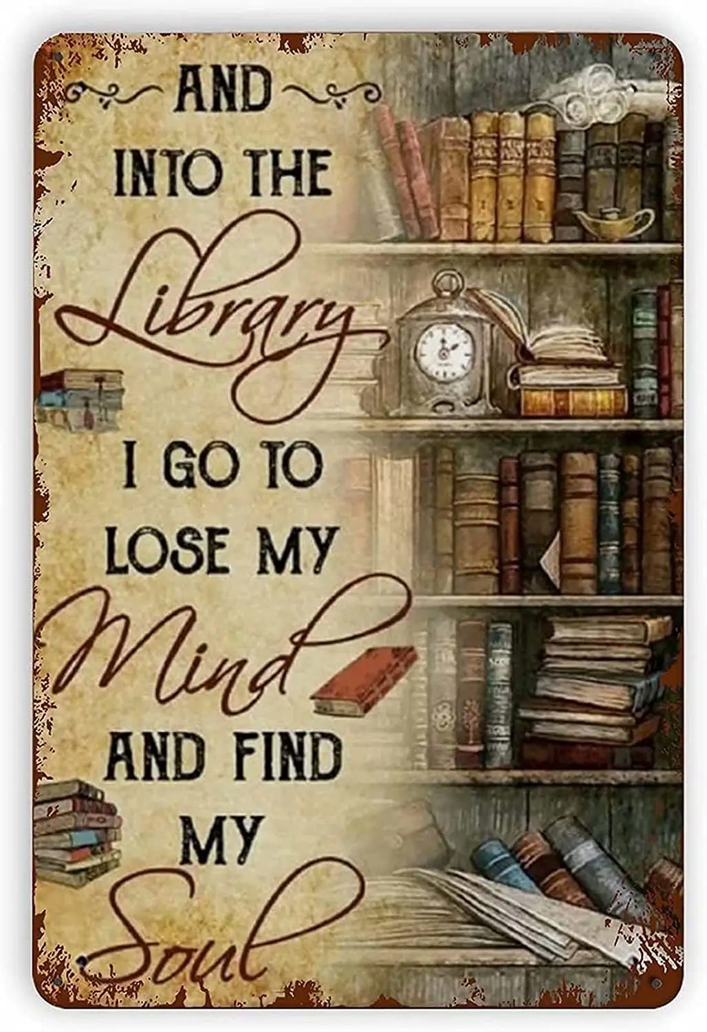 Vintage Library Sign