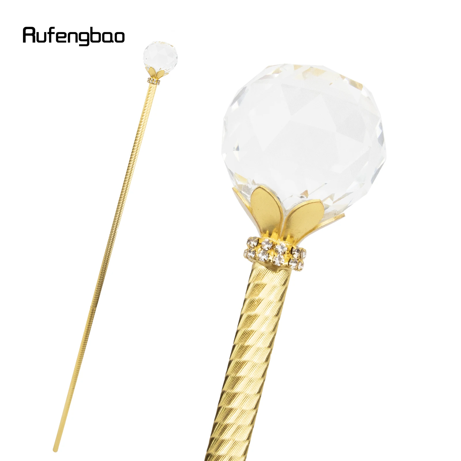 White-Glass-Crystal-Ball-Golden-Alloy-Fairy-Wands-for-Girls-Princess ...