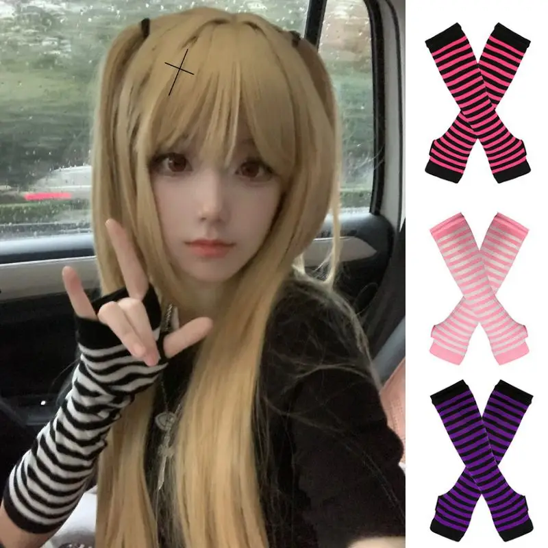 Guantes-largos-Emo-para-mujer-cubierta-de-brazo-guantes-de-codo-sin ...