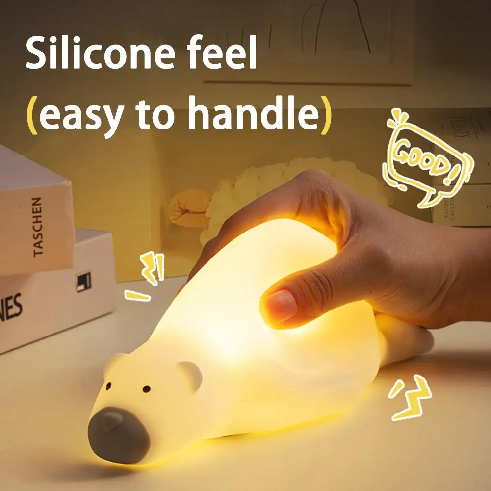 Lazy-Bear-LED-Night-Light-Silicone-Dimmable-USB-Rechargeable-Lamps-For ...