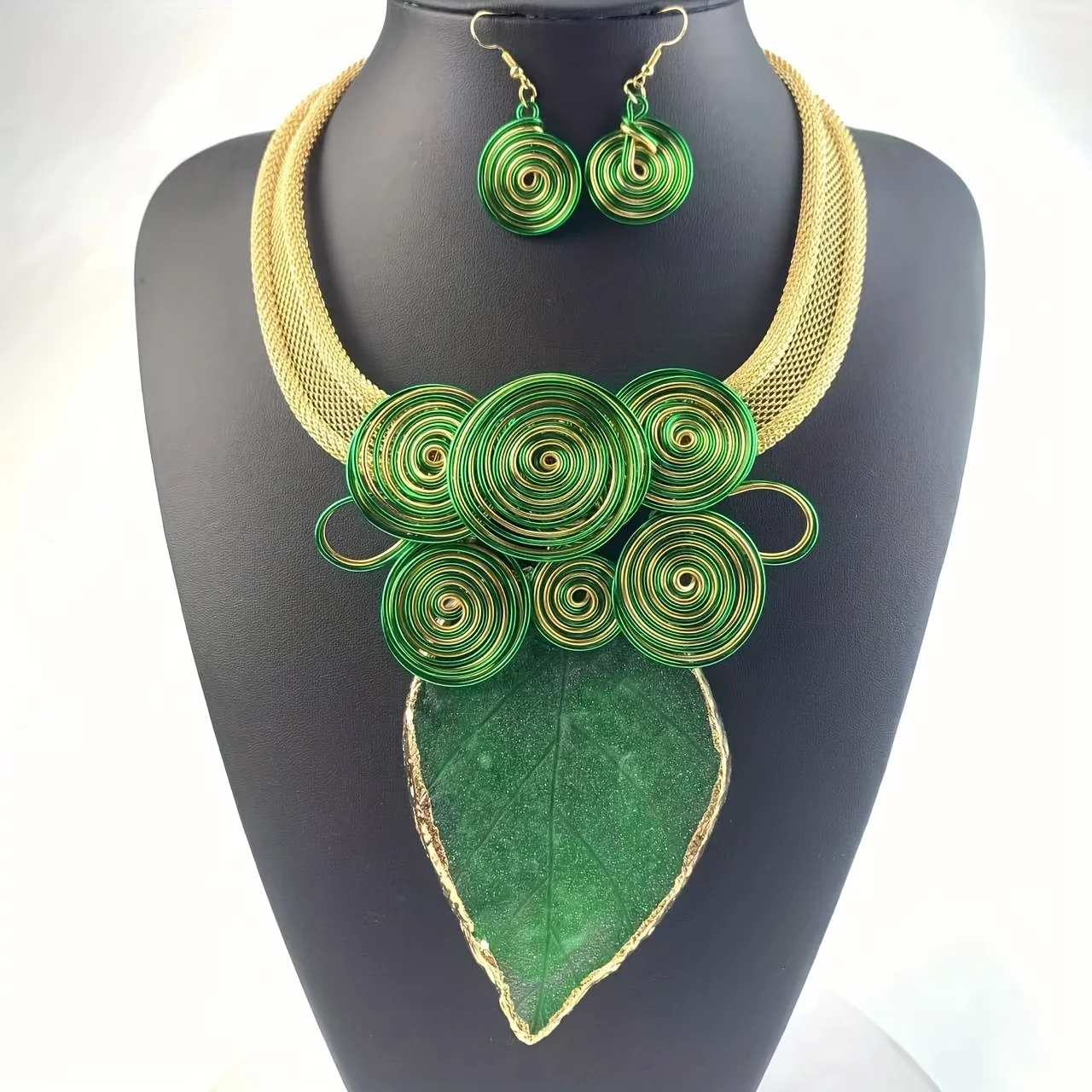 1-set-of-fashionable-and-exaggerated-handmade-resin-leaf-wide-pendant ...