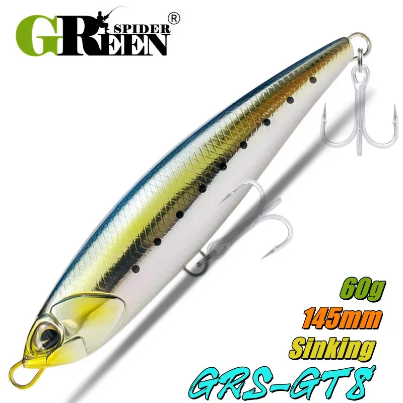 GREENSPIDER-145mm-60g-Stickbait-Sinking-Pencil-Sea-Fishing-Lure ...