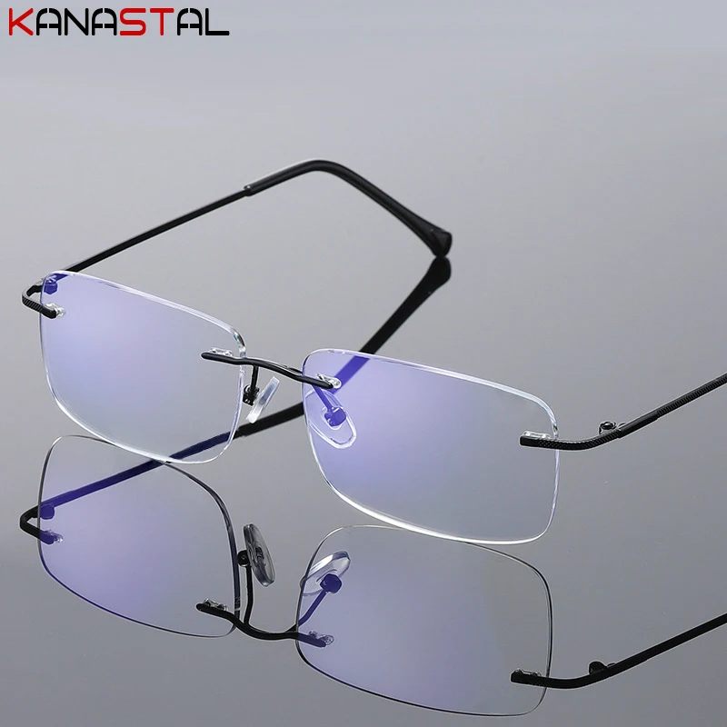 Women Metal Diamond Cut Eyeglasses Frames Elderly Eyewear Optical Blue ...