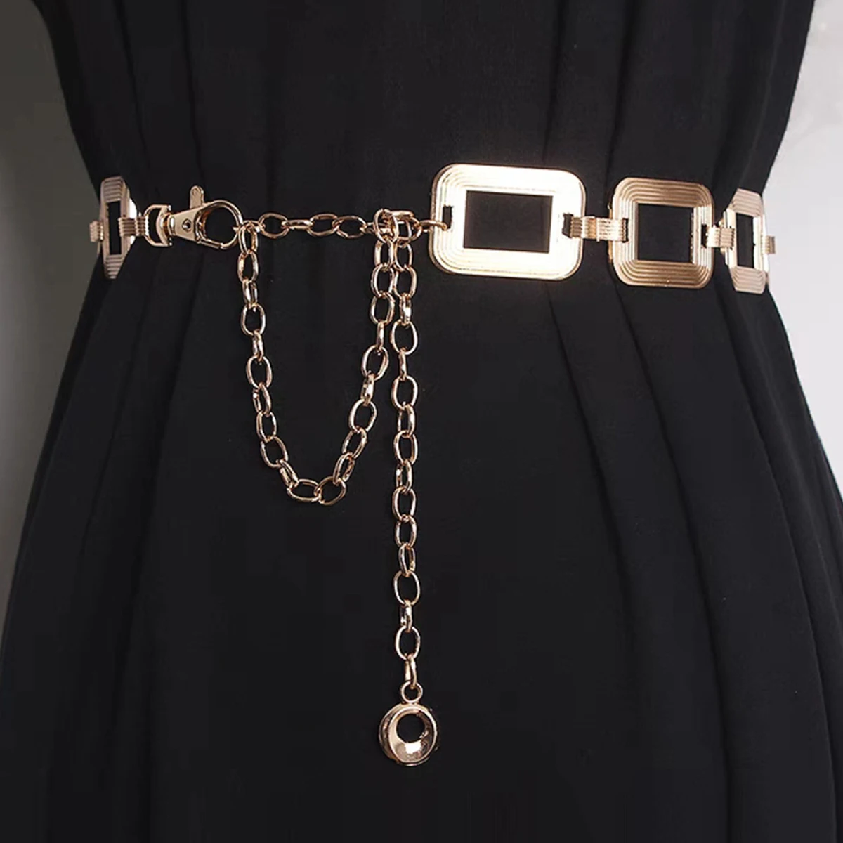 Fashion Gold Chain Belt Female Waist Long Designer Punk Metal Belts For ...