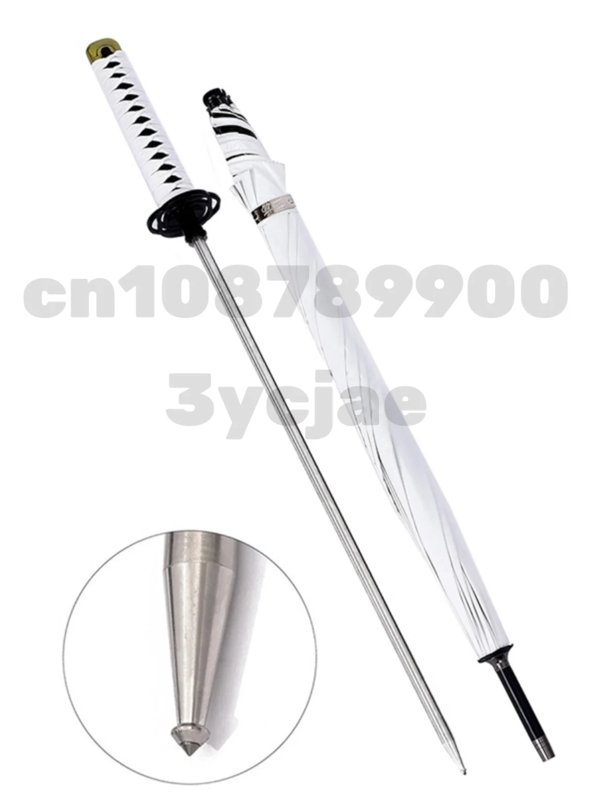 Self-defense warrior umbrella men's large size black plastic umbrella ...