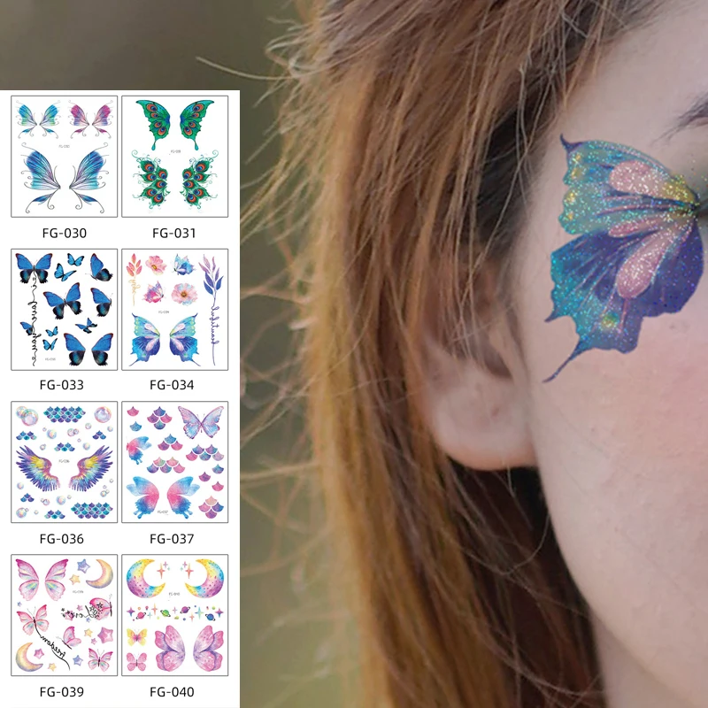 Temporary-Butterfly-Body-Tattoos-Stickers-Wing-Pattern-Insect-Flase ...