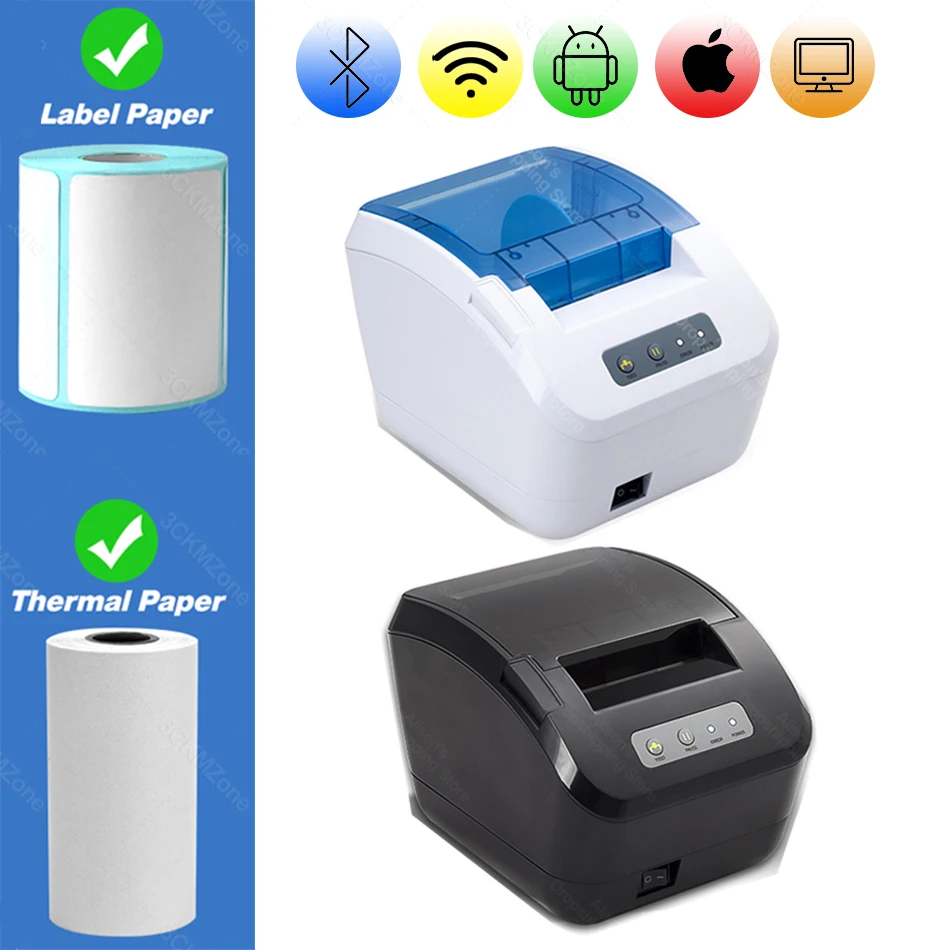 80mm Thermal Printer POS Receipt Bill Label Barcode Stickers 1D 2D ...