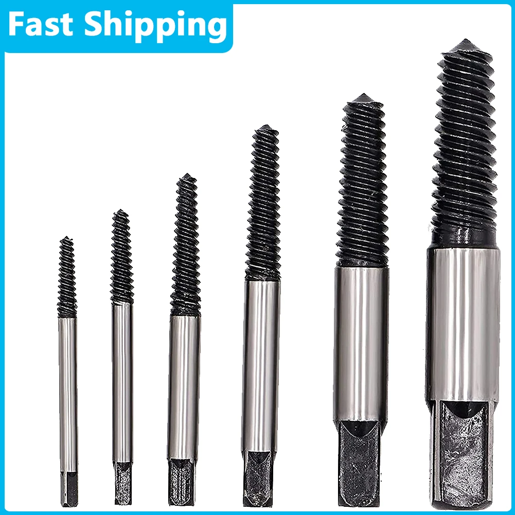 6 Pcs Broken Bolt Extractor Kit Damaged Broken Screw Remover Extractor ...