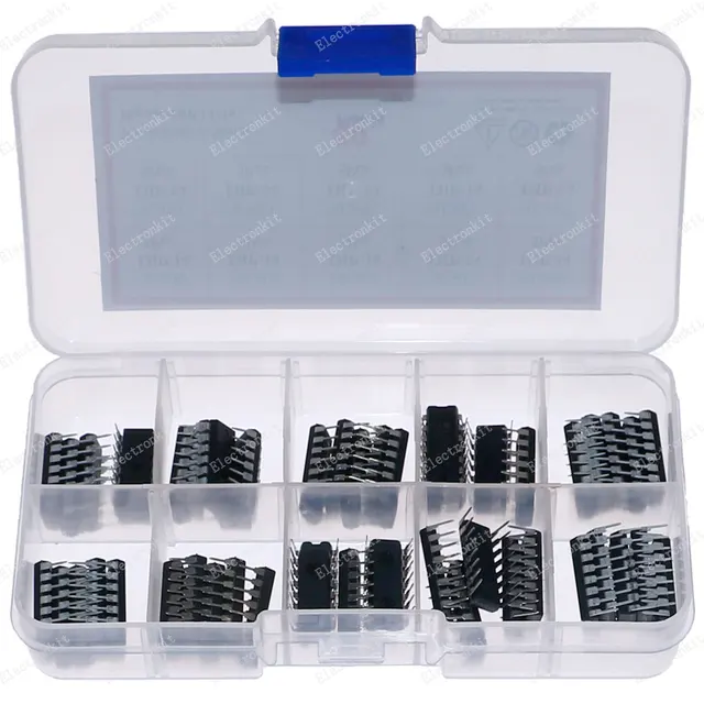50Pcs IC Integrated Circuit Chip Assortment Kit Box 74LS00 74LS02 ...