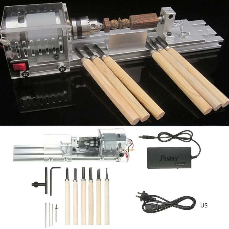 US-Plug-Powerful-Woodworking-Lathe-Mini-Lathe-Beads-Machine-for-Home ...