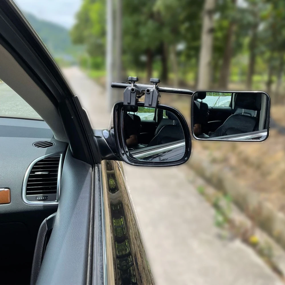 1 Pair Rotatable Car Towing Mirror PP Glass Adjustable Towing Mirrors ...