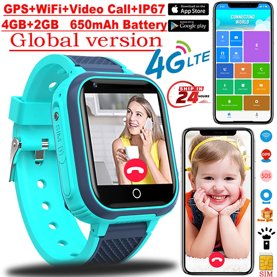 Global 4g Smart Watch Kids Full Touch Wifi Gps Phone Watch Two-way ...