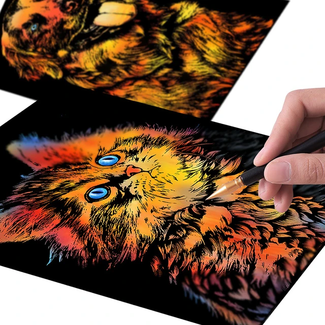 Scratch Art Animals Colorful