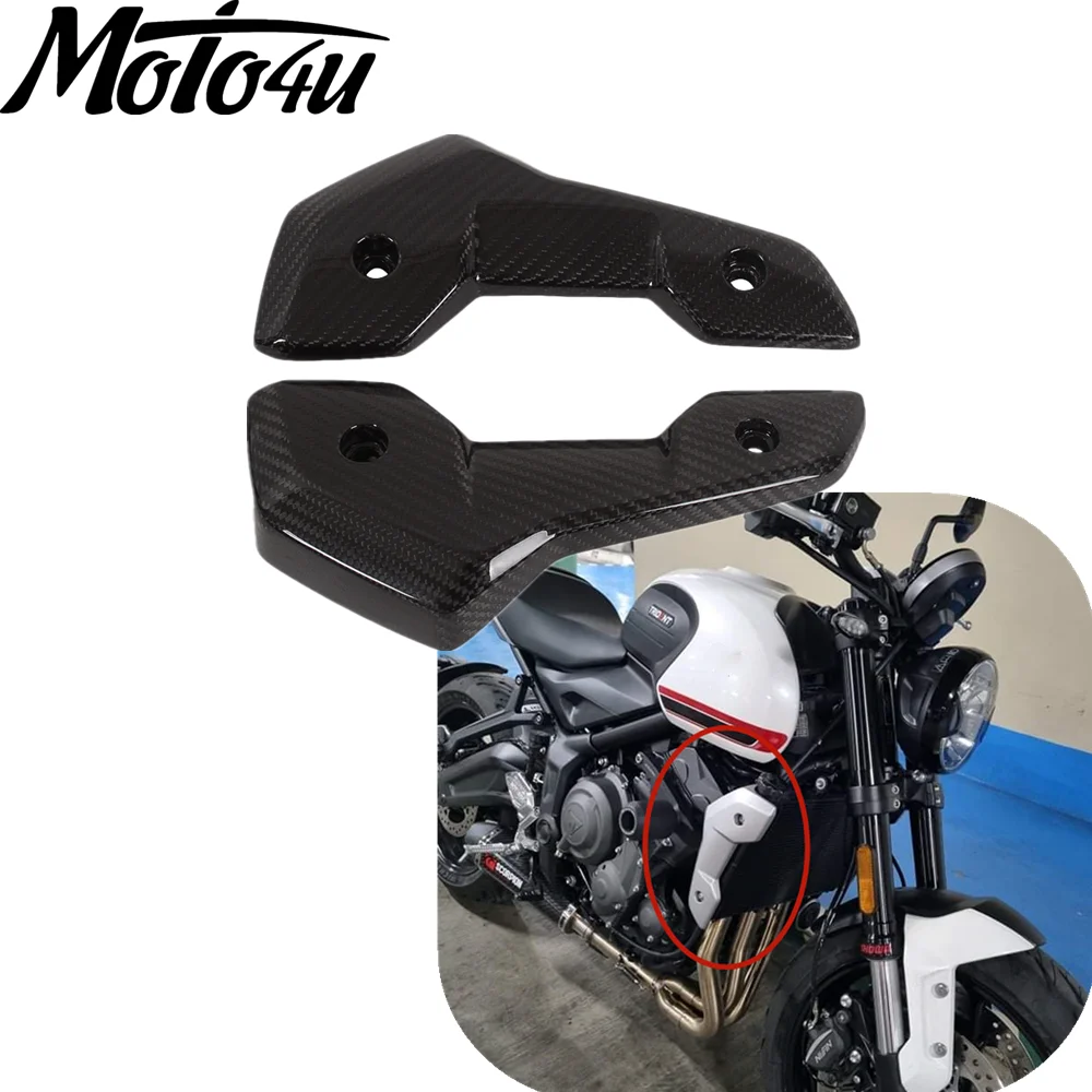 Carbon-Fiber-Radiator-Side-Protector-Covers-For-Triumph-Trident-660 ...
