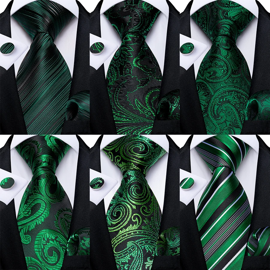 Green-Ties-for-Men-8cm-Striped-Paisley-Floral-Wedding-Party-Formal-Silk ...