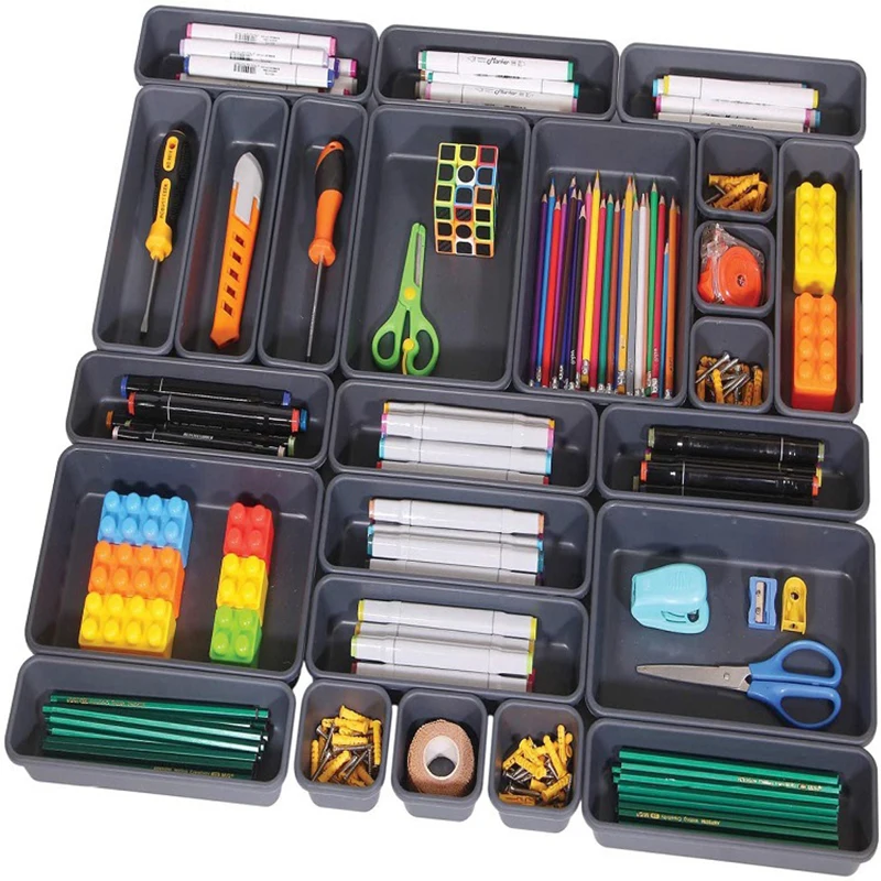 13Pcs-Set-Drawer-Organizers-Separator-For-Home-Office-Desk-Stationery ...