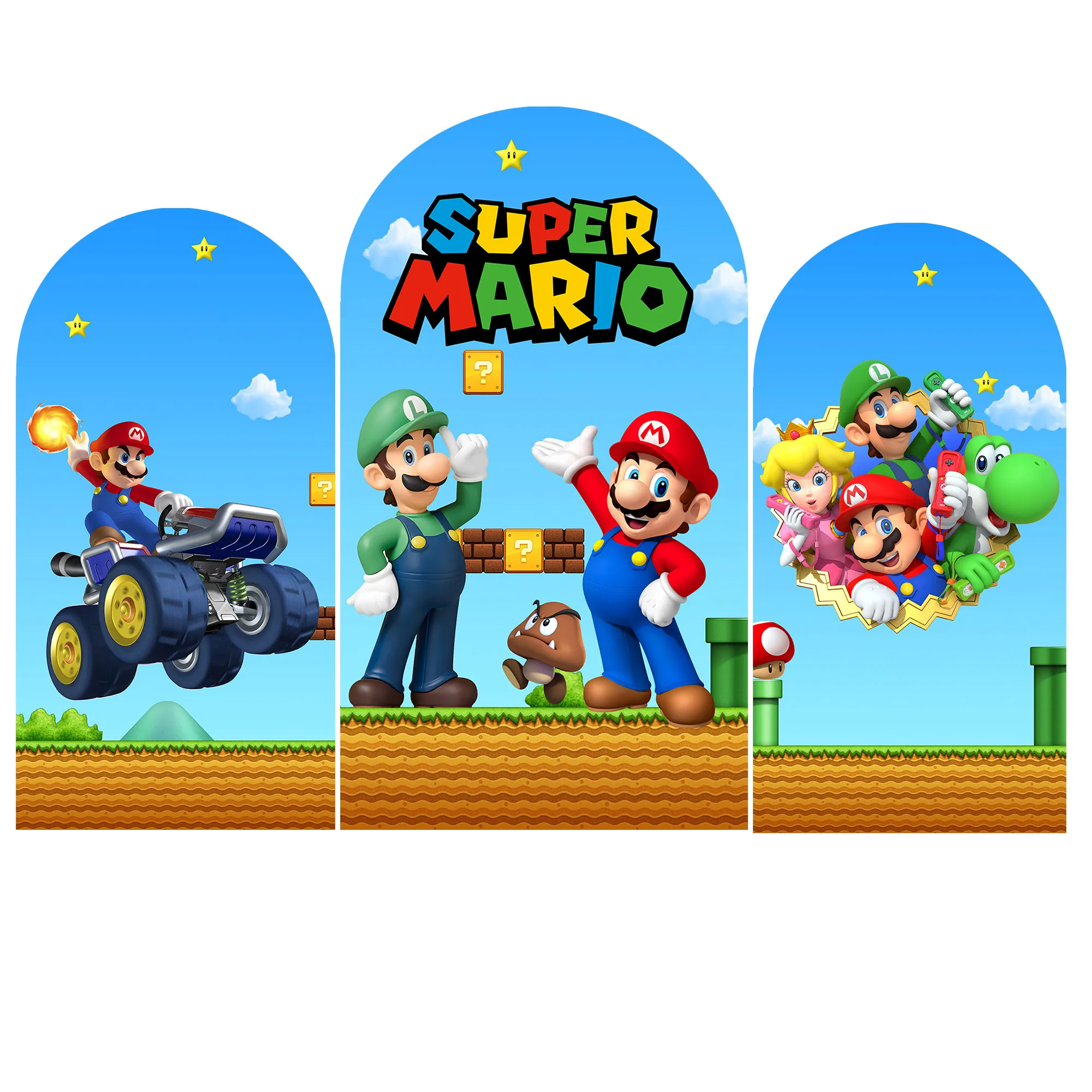 Super-Marios-Bros-Backdrop-Doubleside-Arch-Photography-Background ...