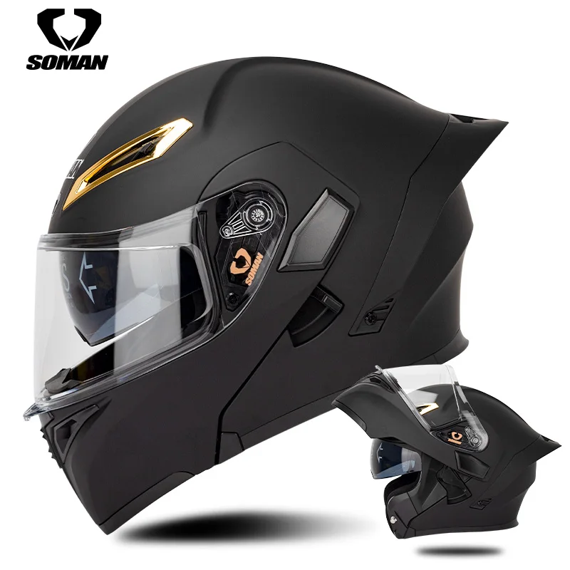 Casco integral de motocicleta SOMAN para calle, mejorado, con ...