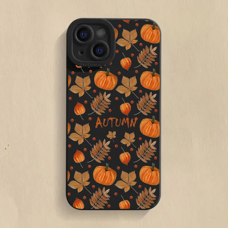 Vintage Maple Leaf Pattern Soft Phone Case - Retro Autumn Design Cover ...