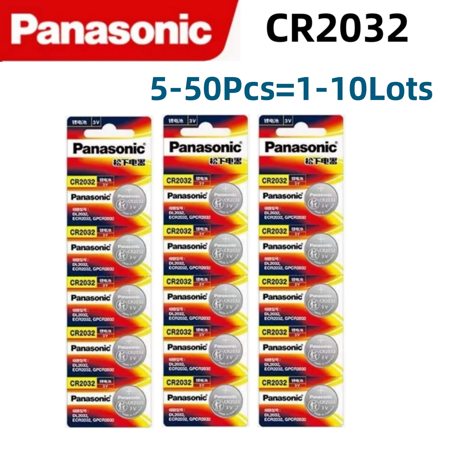 5-50pcs-Original-PANASONIC-CR2032-CR-2032-3V-Lithium-Battery-For-Watch ...
